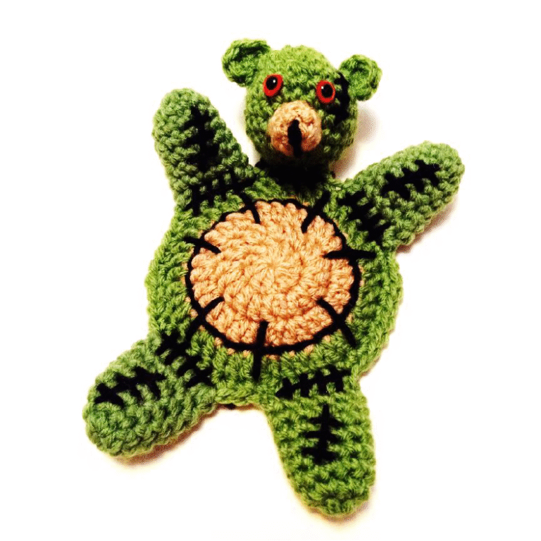 Crochet Zombie Bear Coaster Pattern